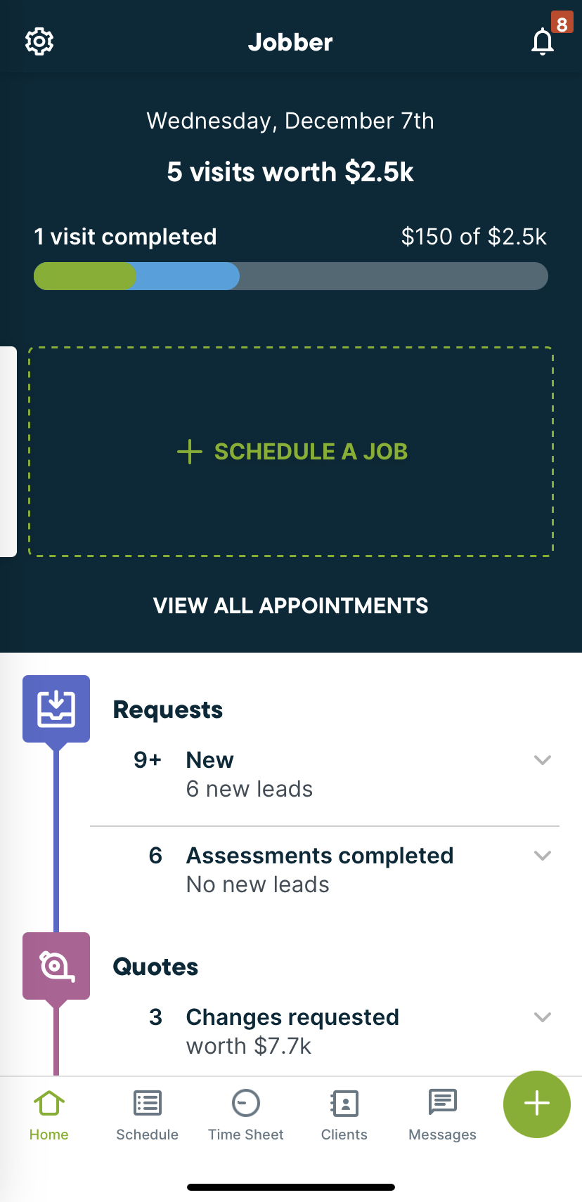 Home in the Jobber App – Jobber Help Center