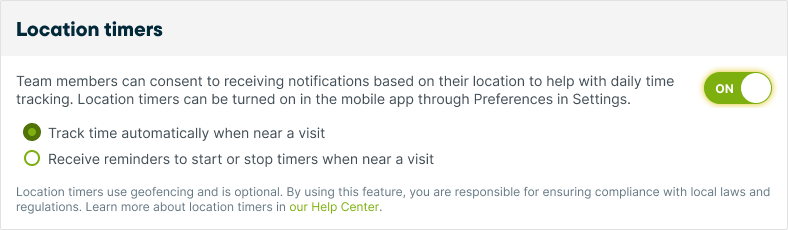 Location Timers in the Jobber App – Jobber Help Center