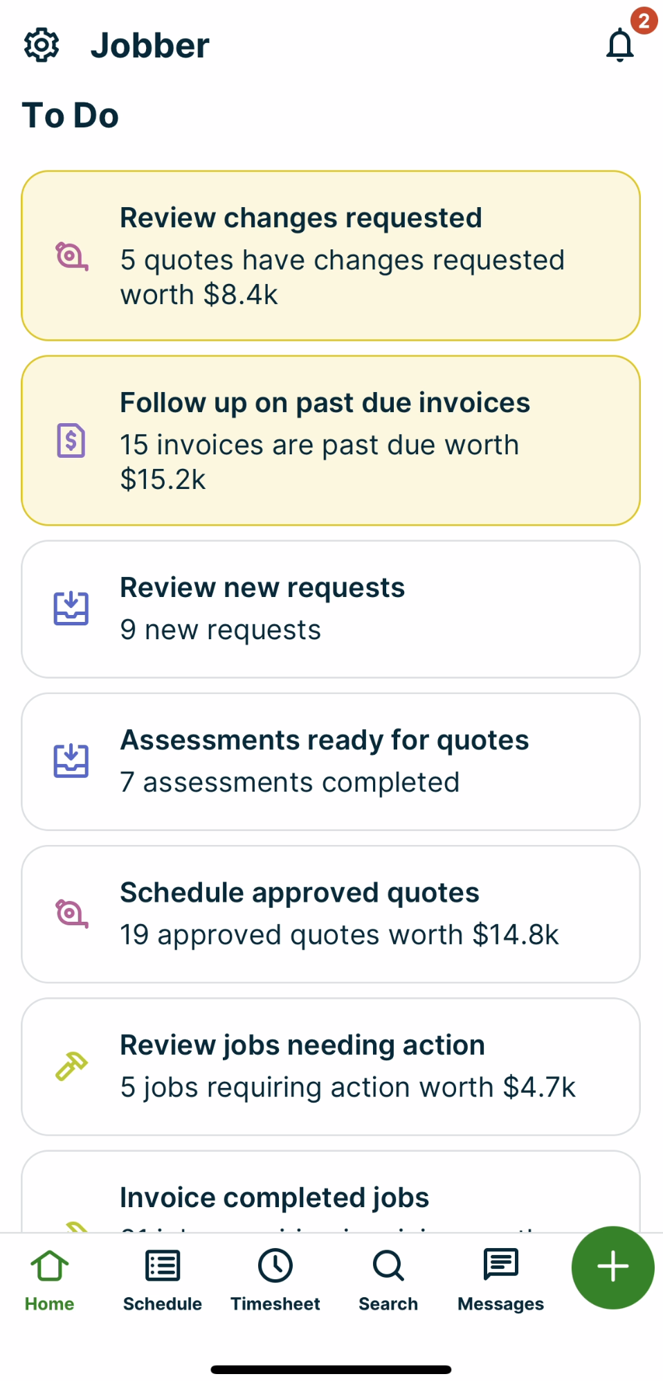 Home in the Jobber App – Jobber Help Center