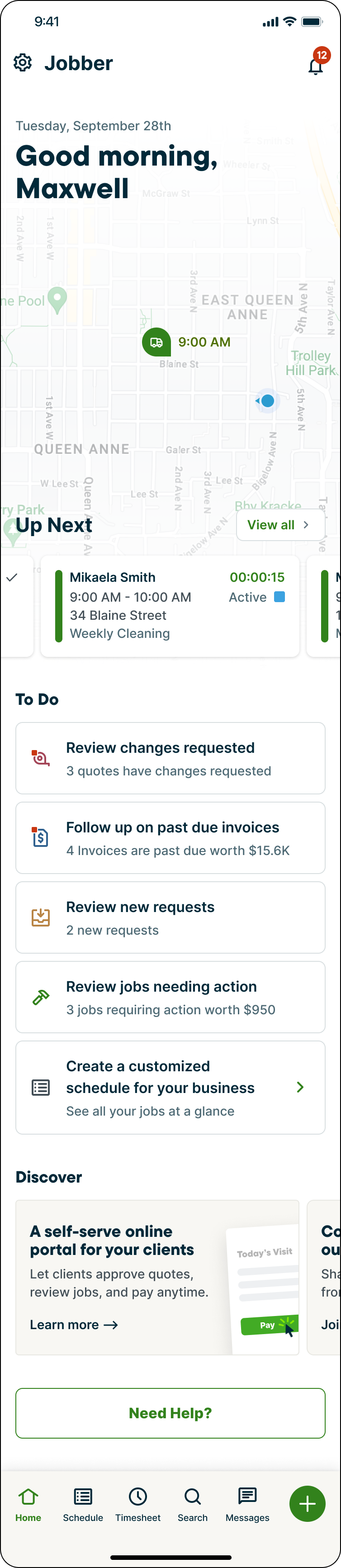 Home in the Jobber App – Jobber Help Center