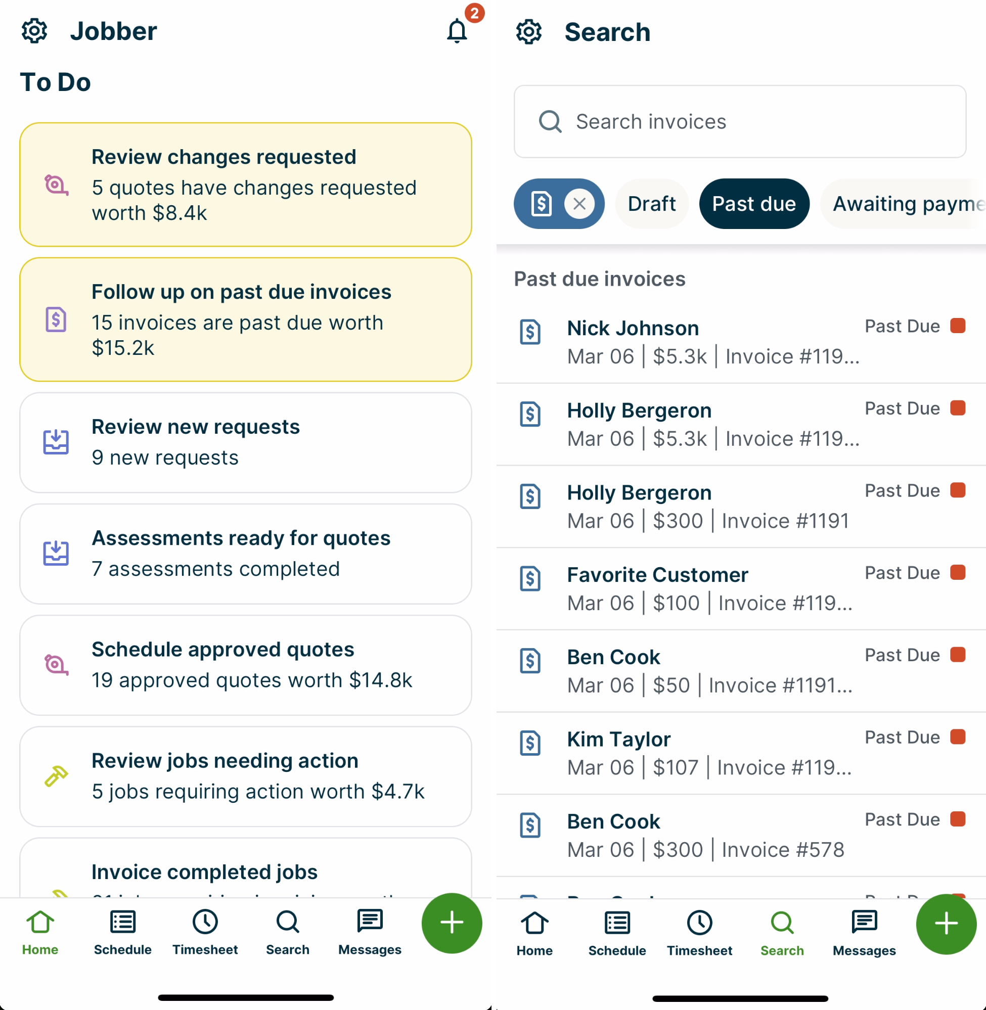Home in the Jobber App – Jobber Help Center