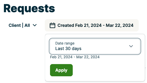 Requests Report – Jobber Help Center