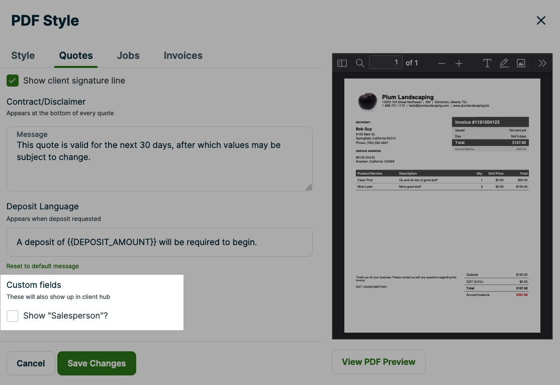 Custom Fields – Jobber Help Center