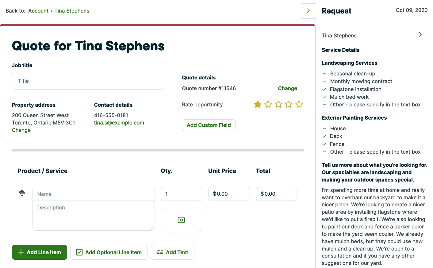Converting a Request to a Quote or Job – Jobber Help Center