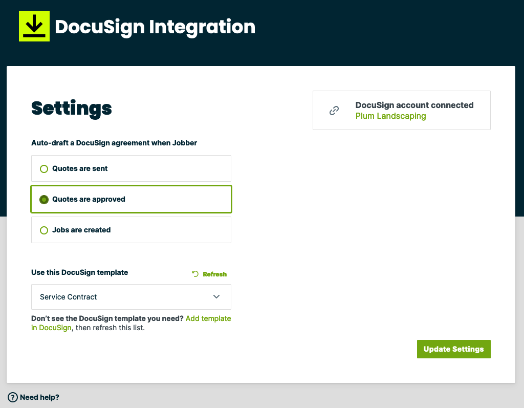 Jobber and DocuSign Integration – Jobber Help Center