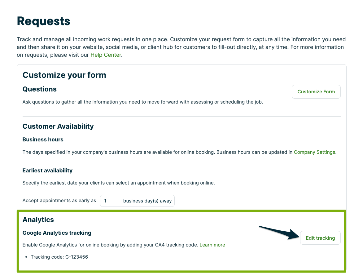 Google Analytics Tracking for Requests and Online Booking – Jobber Help ...