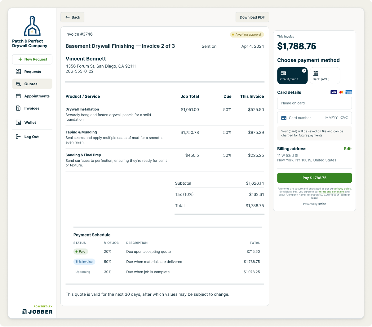 Progress Invoicing – Jobber Help Center