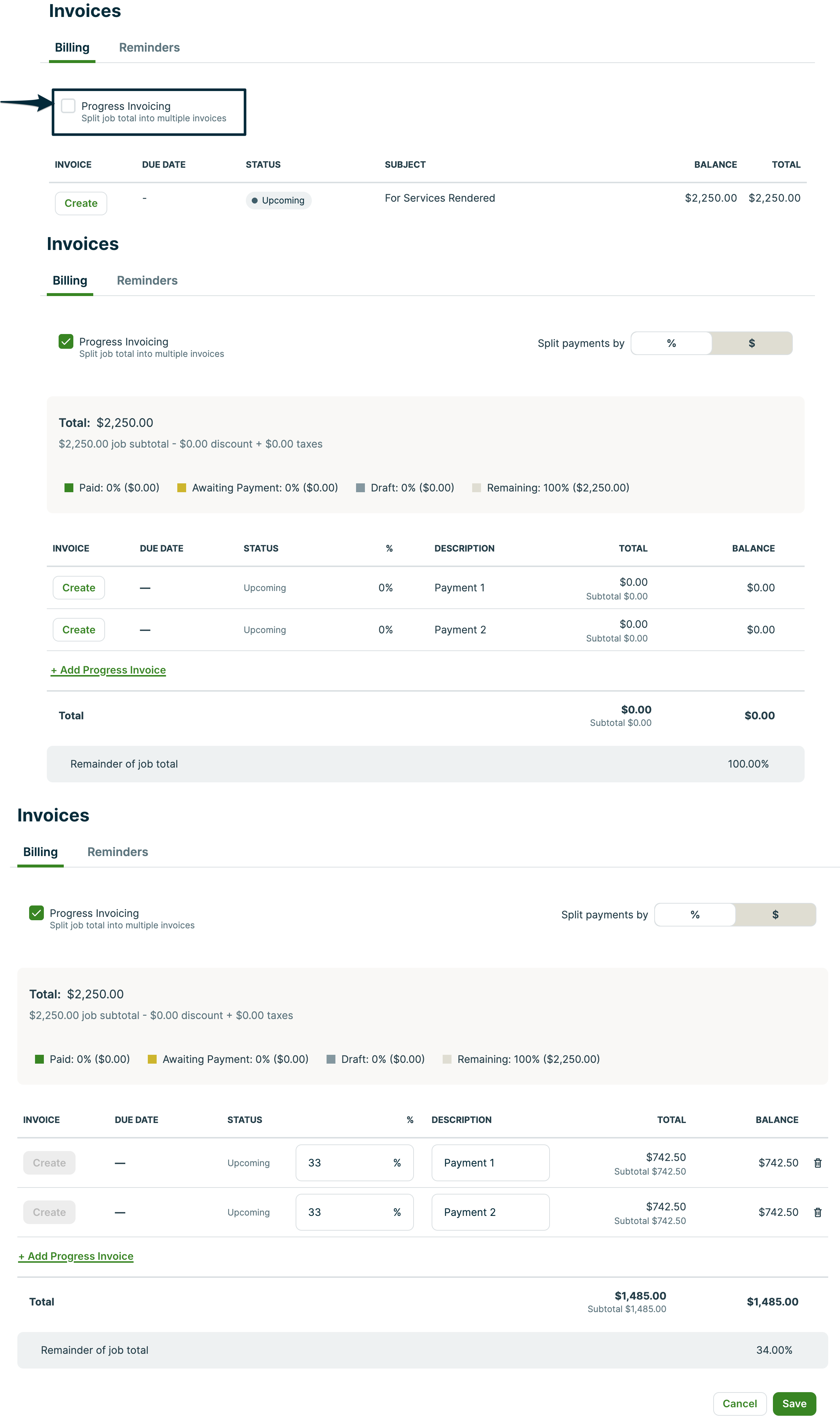 Progress Invoicing – Jobber Help Center