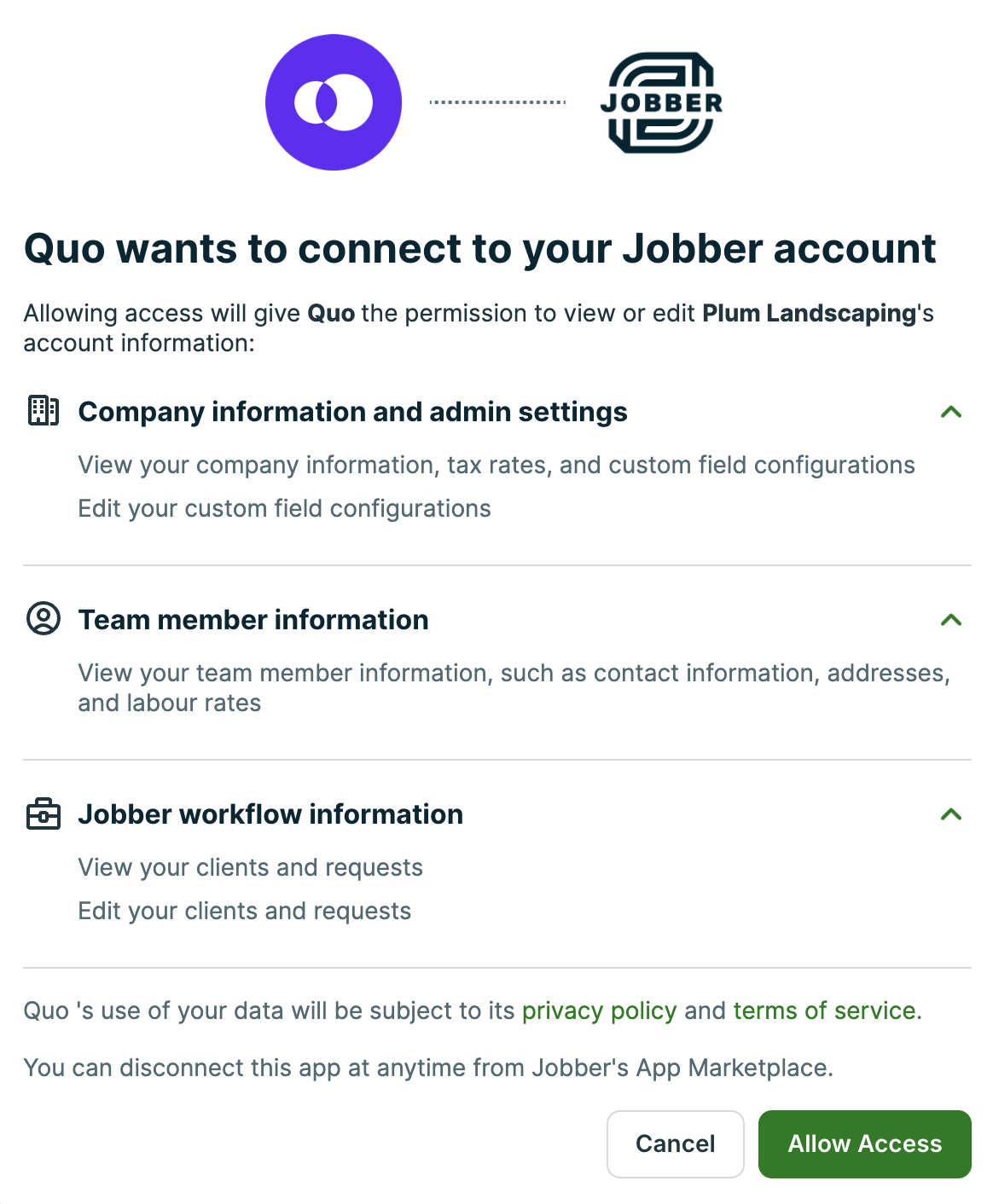 Jobber and Quo Integration – Jobber Help Center