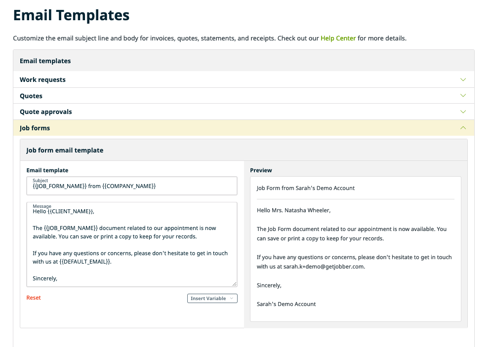 Job Forms – Jobber Help Center
