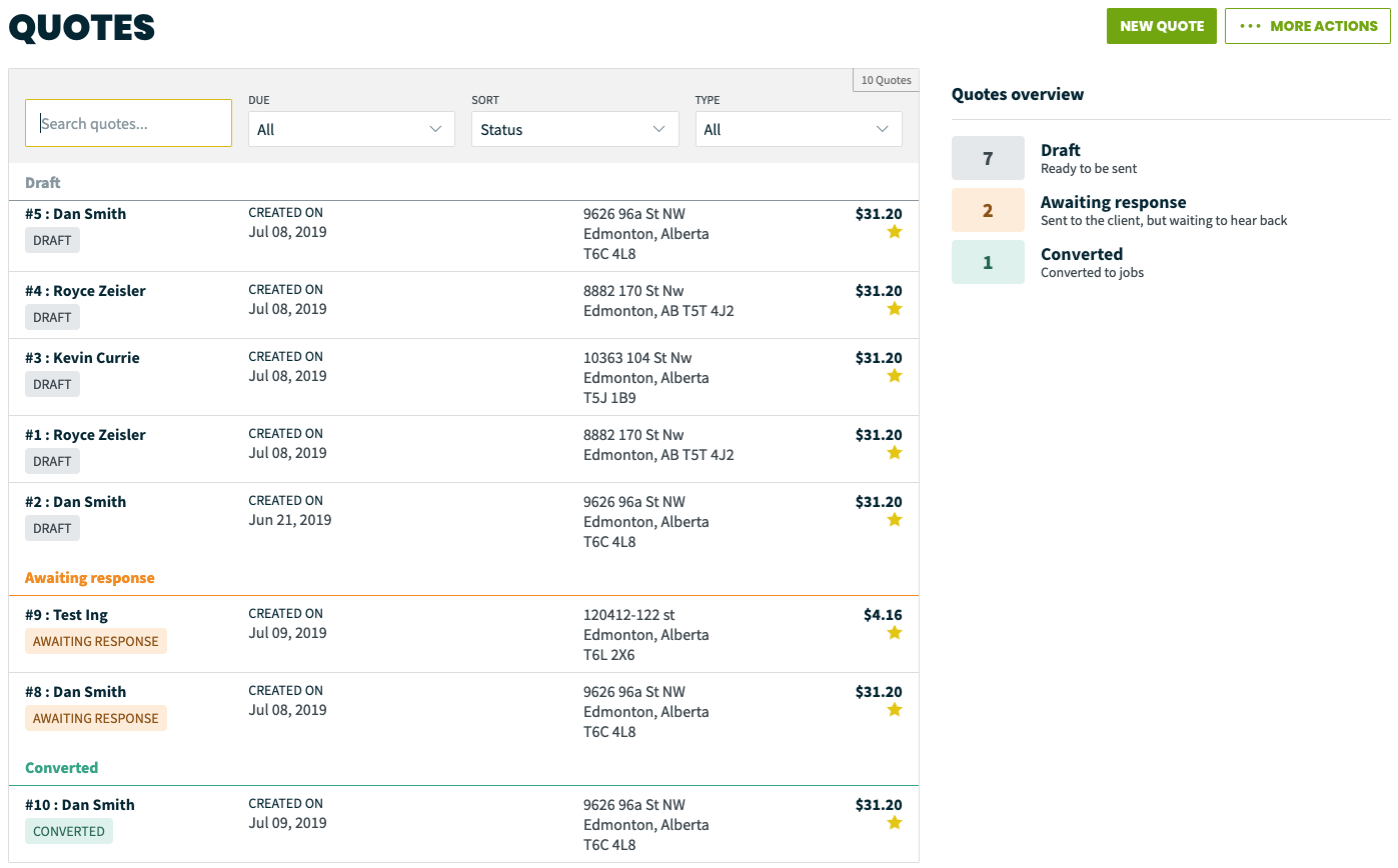 Quote Basics – Jobber Help Center